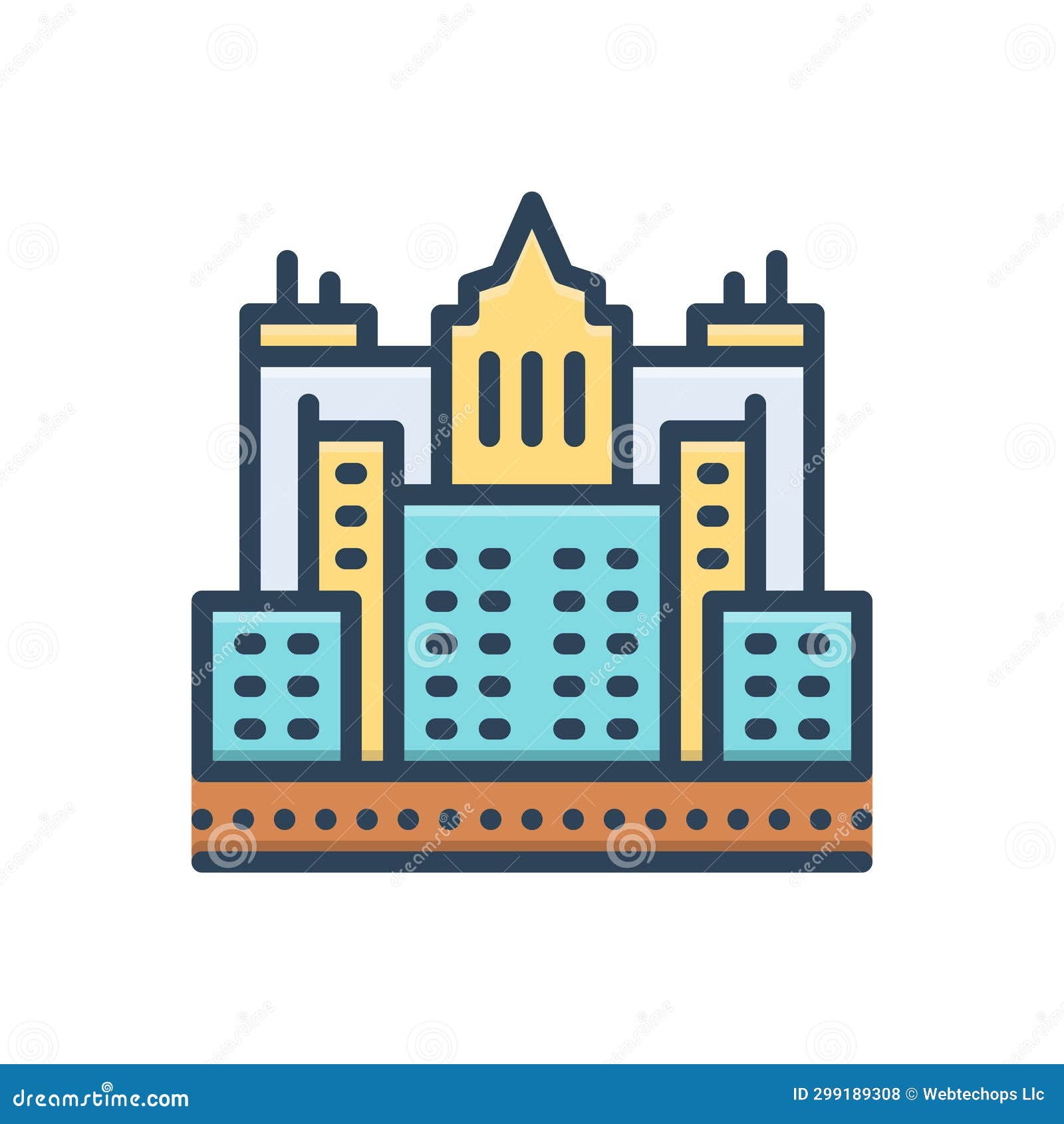 Color Illustration Icon for Town, City and Township Stock Illustration ...