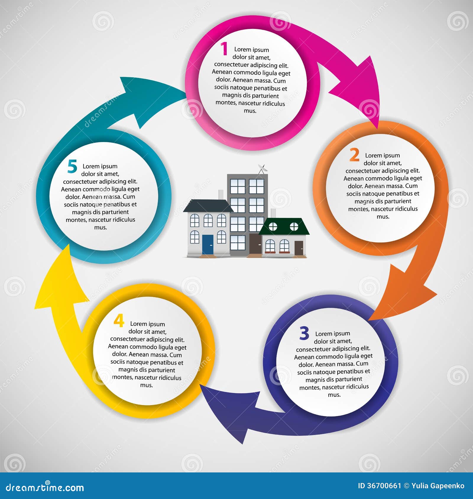 Town Infographic Template Business Concept Vector Stock Vector ...