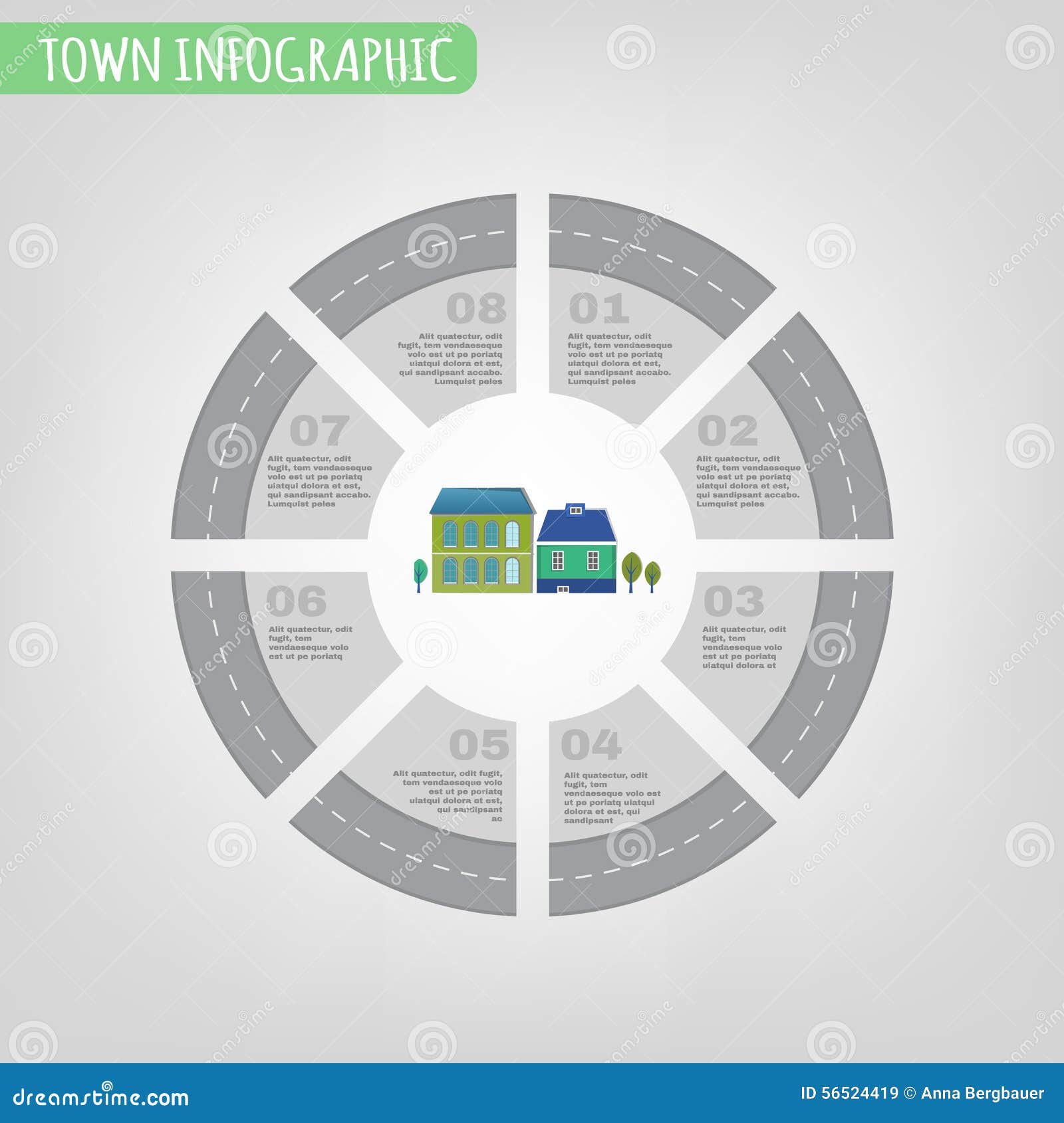 Town infographics stock vector. Illustration of city - 56524419