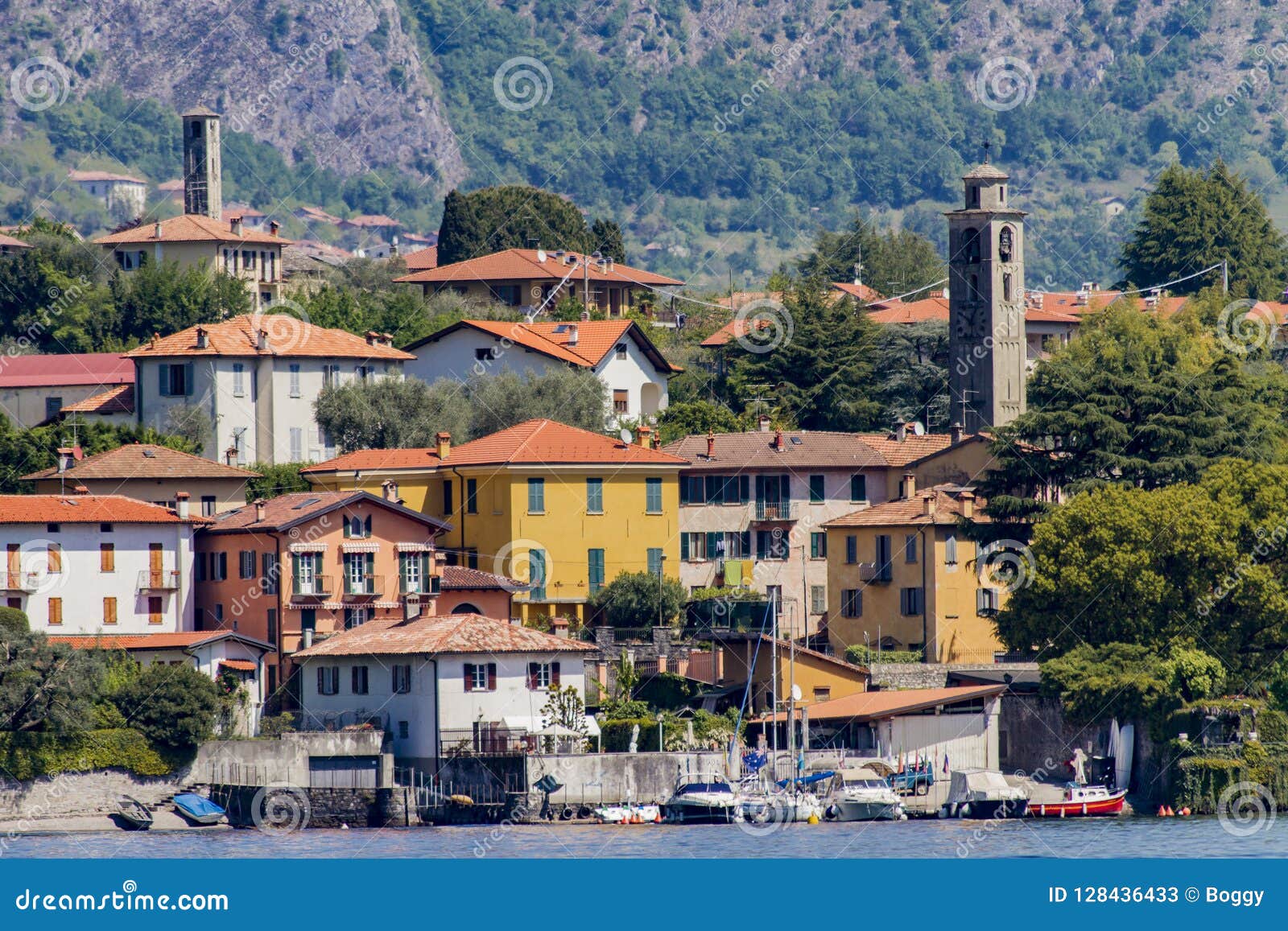 Town Isola Comacina on Lake Como in Italy Stock Image - Image of lago ...