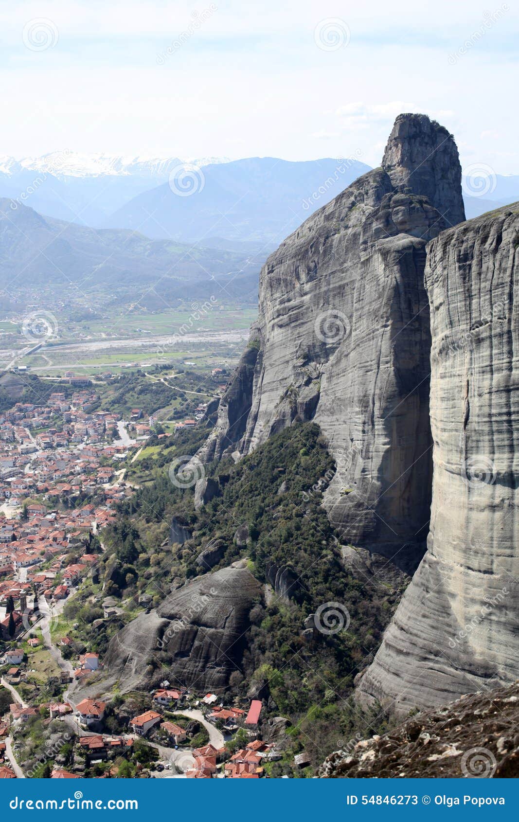 The Town of Kalabaka As Seen from Meteora, Greece Stock Image - Image ...