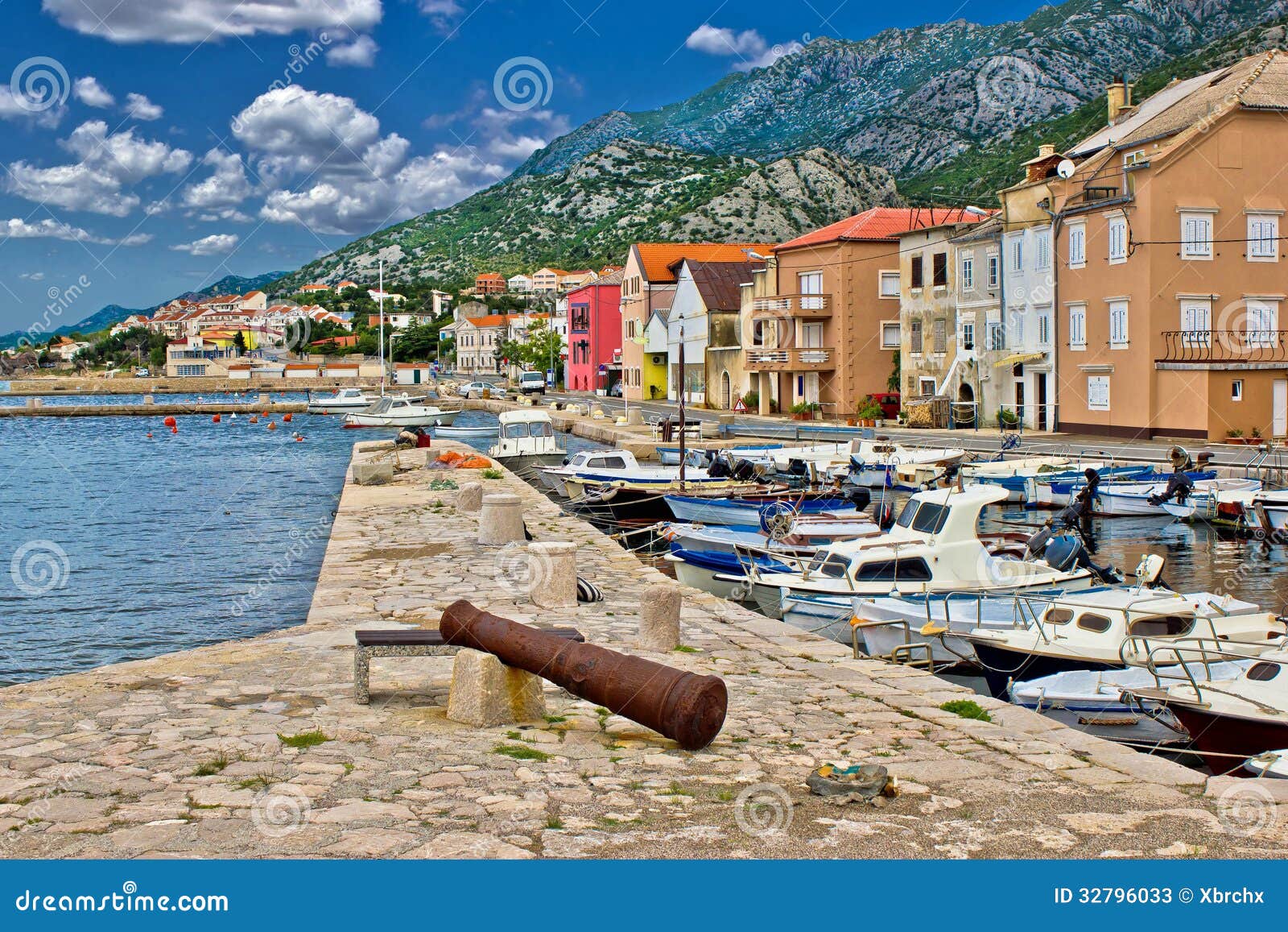 Town of Karlobag Under Velebit Mountain Stock Image - Image of holiday ...