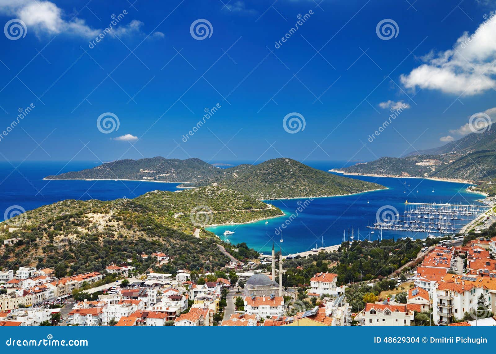 Town Kas, Turkey stock photo. Image of marina, beautiful - 48629304