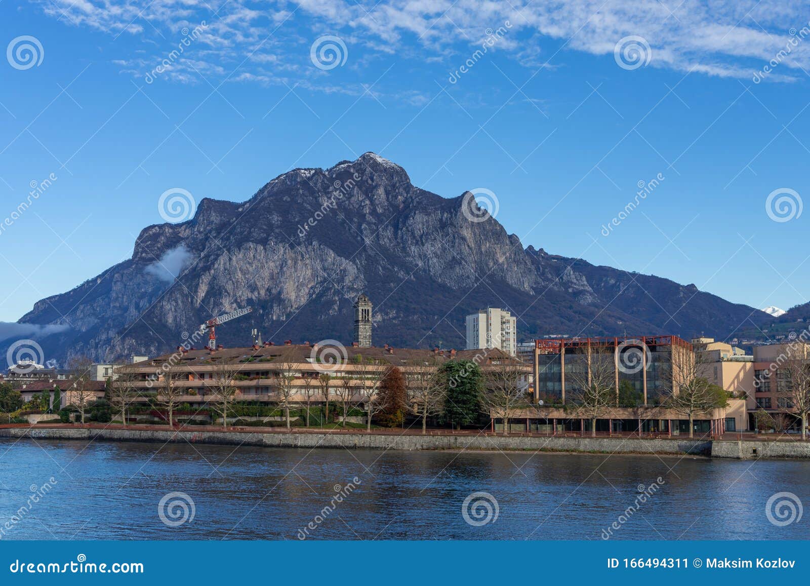 Town of Lecco, Italy in December Time Stock Image - Image of high ...