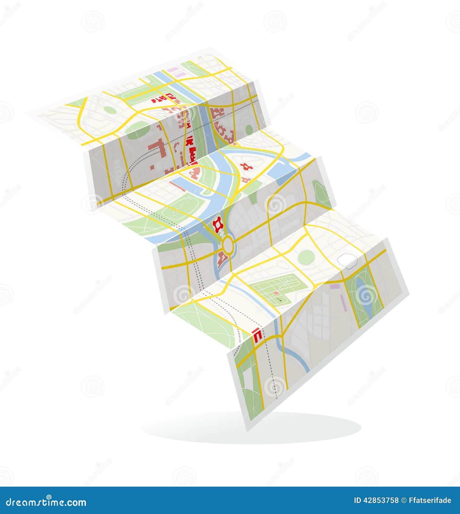 Town map stock illustration. Illustration of sign, river - 42853758