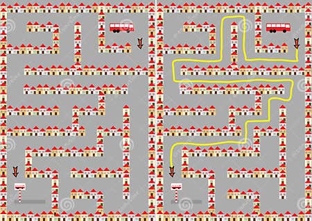 Town maze stock vector. Illustration of puzzle, vector - 9412818