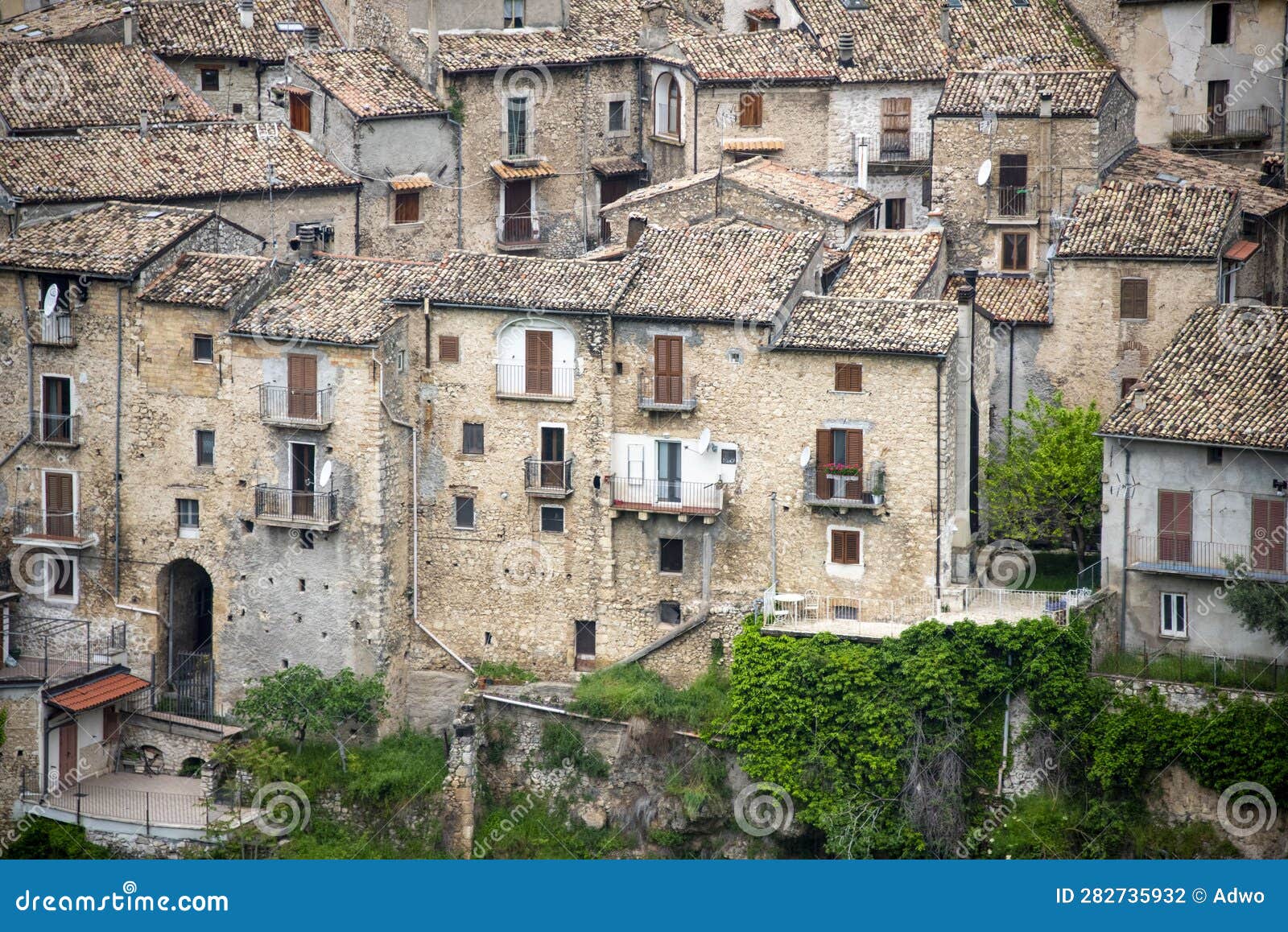 Town of Pacentro stock photo. Image of city, buildings - 282735932