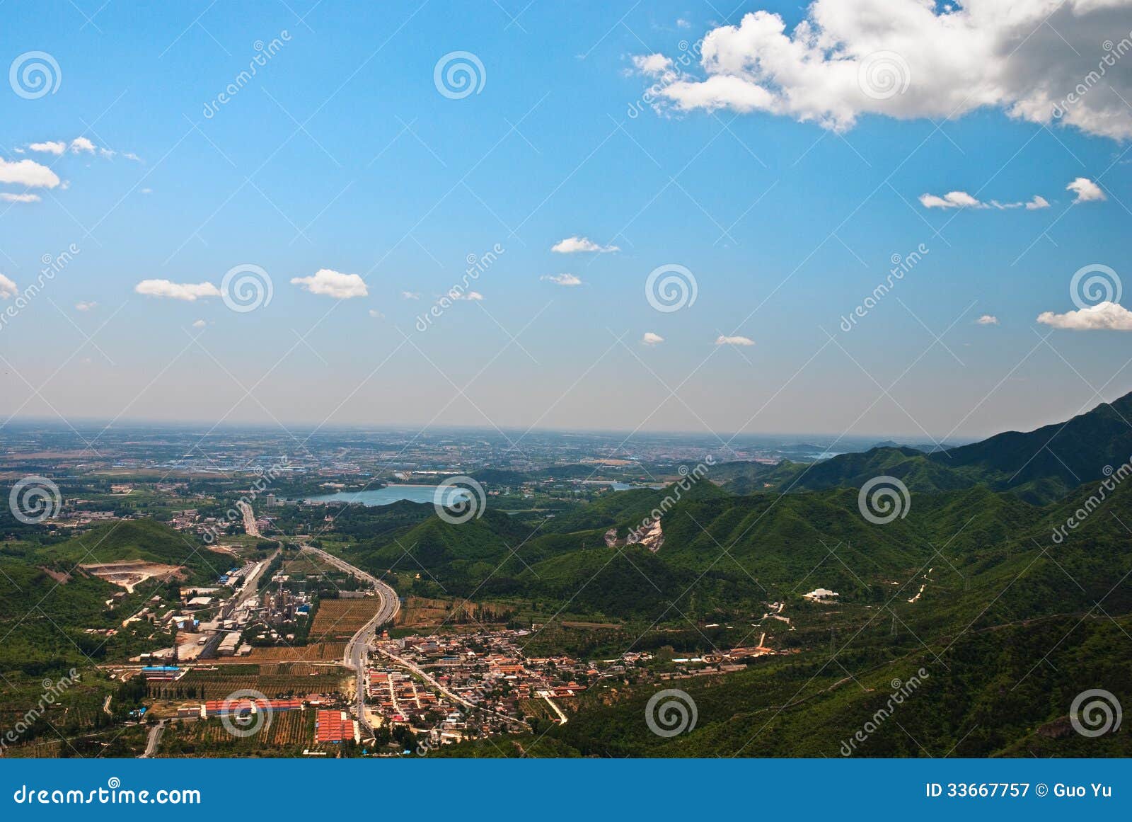 A town in plain stock image. Image of summer, quiet, scenery - 33667757