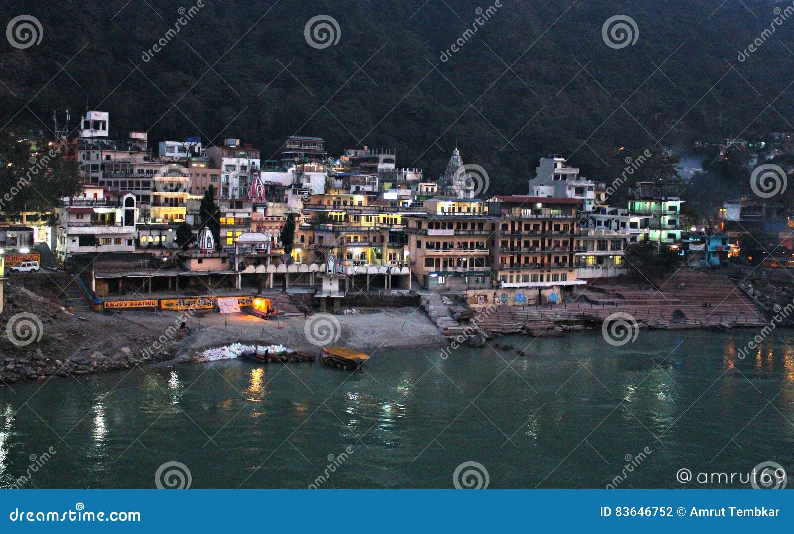 Town of Rishikesh editorial photography. Image of river - 83646752