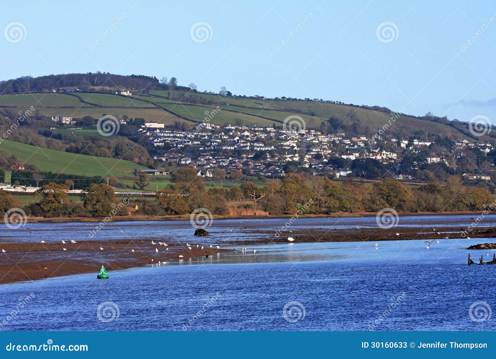 River Teign stock image. Image of town, river, tide, village - 30160633