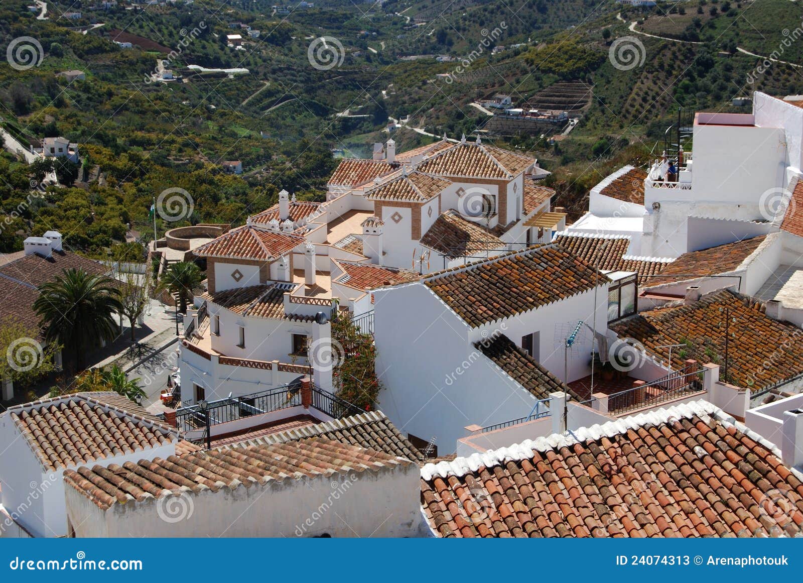 Town Rooftops, Frigiliana, Spain. Stock Image - Image of architecture ...