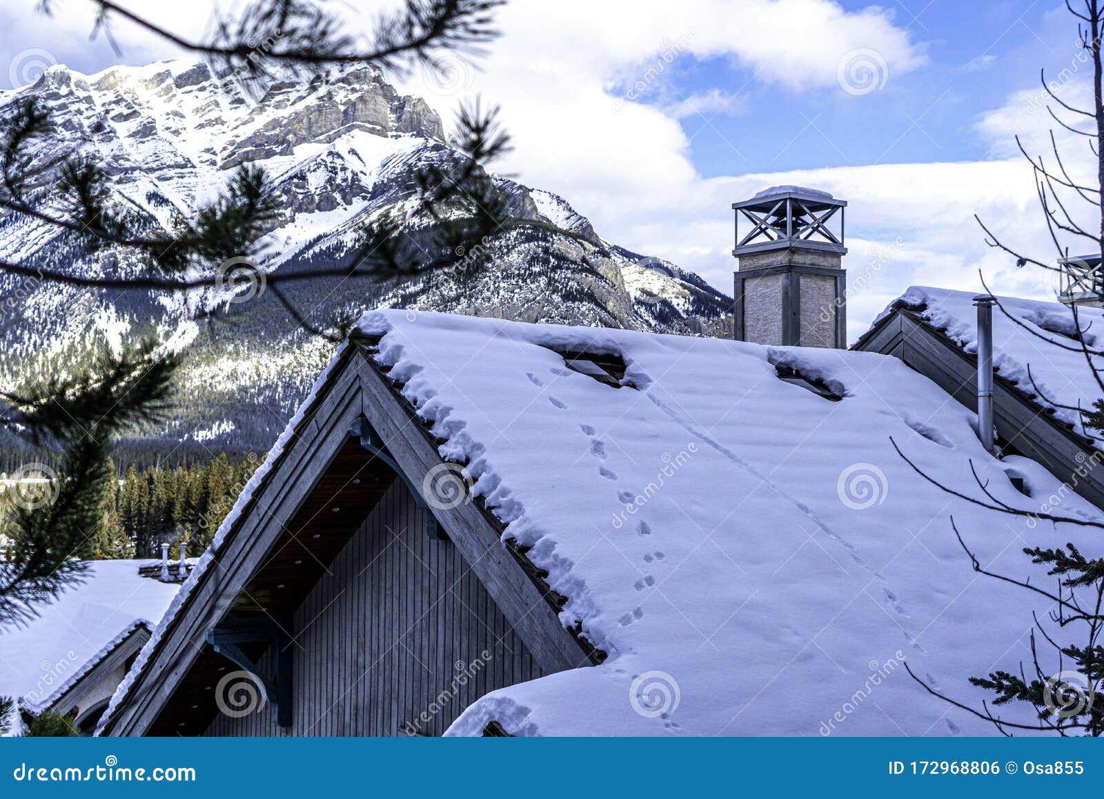 Town Rooftops in Front of Mountain Ranges Stock Photo - Image of ...