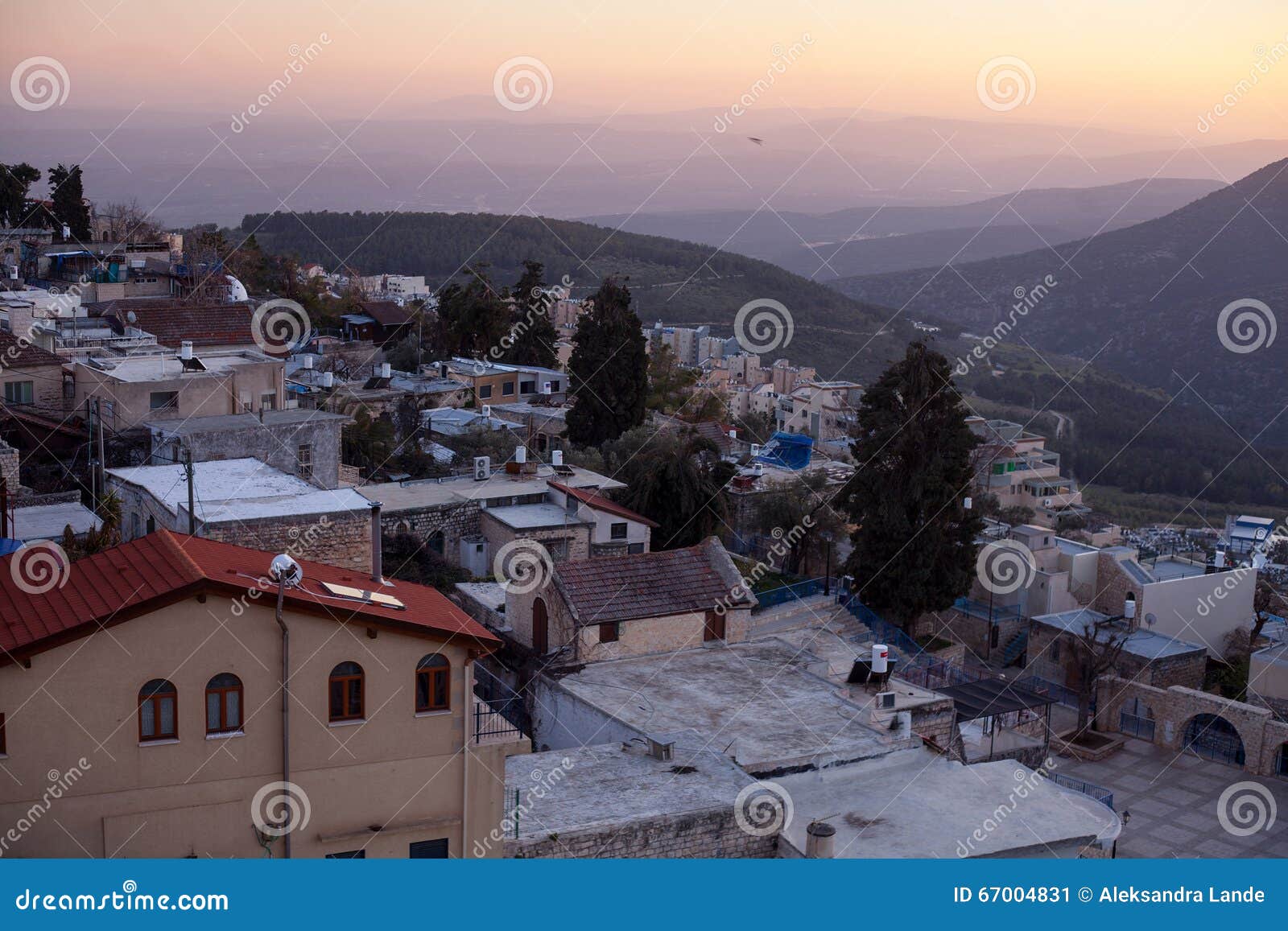 The Town of Safed in Northern Israel Stock Image - Image of graphic ...