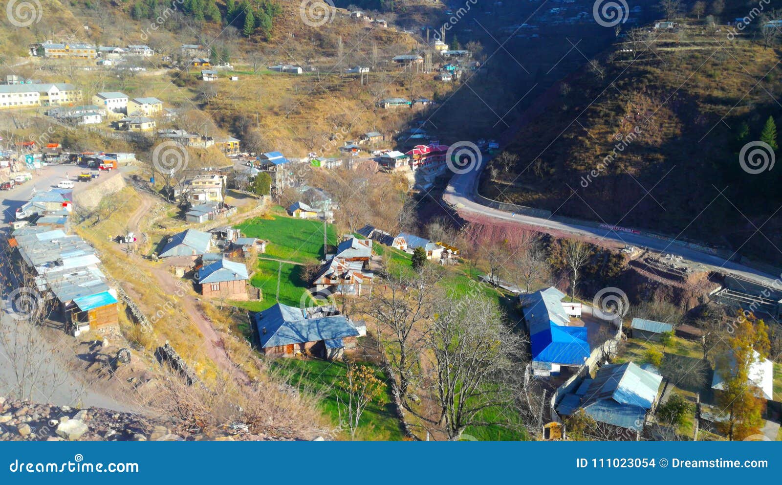 Town of shogran stock photo. Image of view, town, trown - 111023054