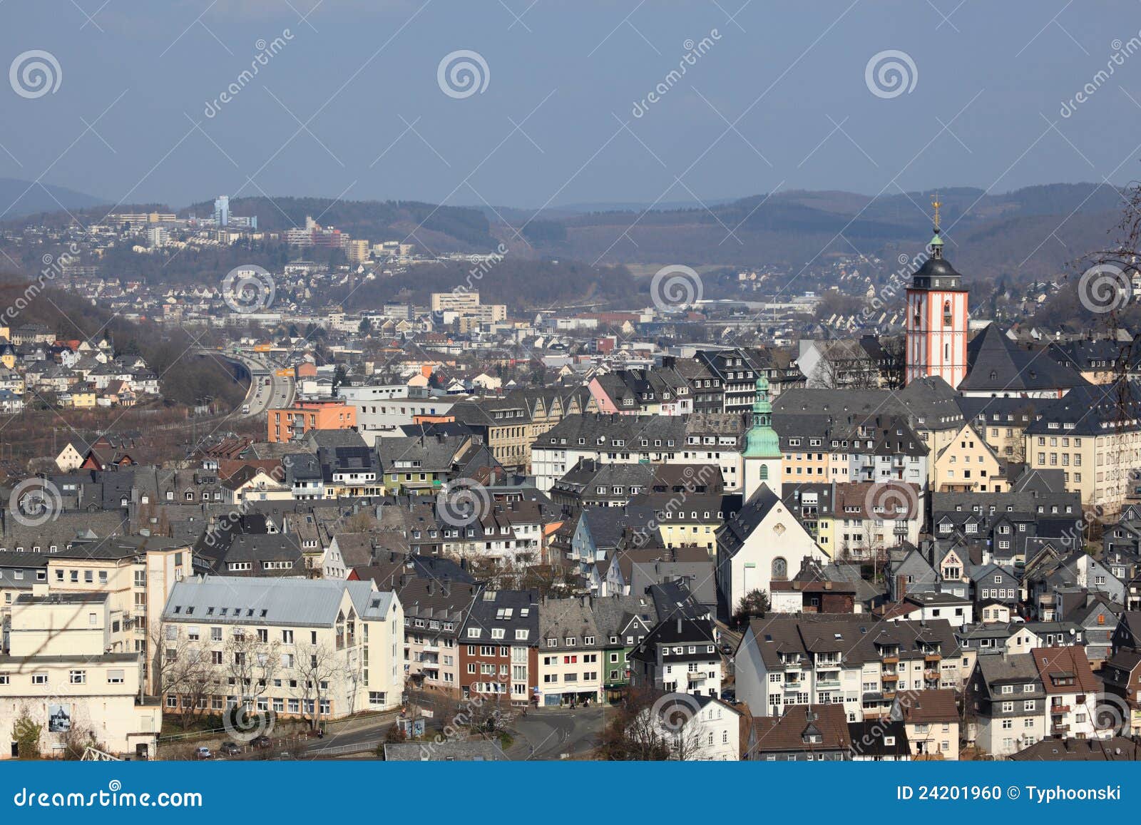 Town Siegen, Germany stock photo. Image of town, panoramic - 24201960