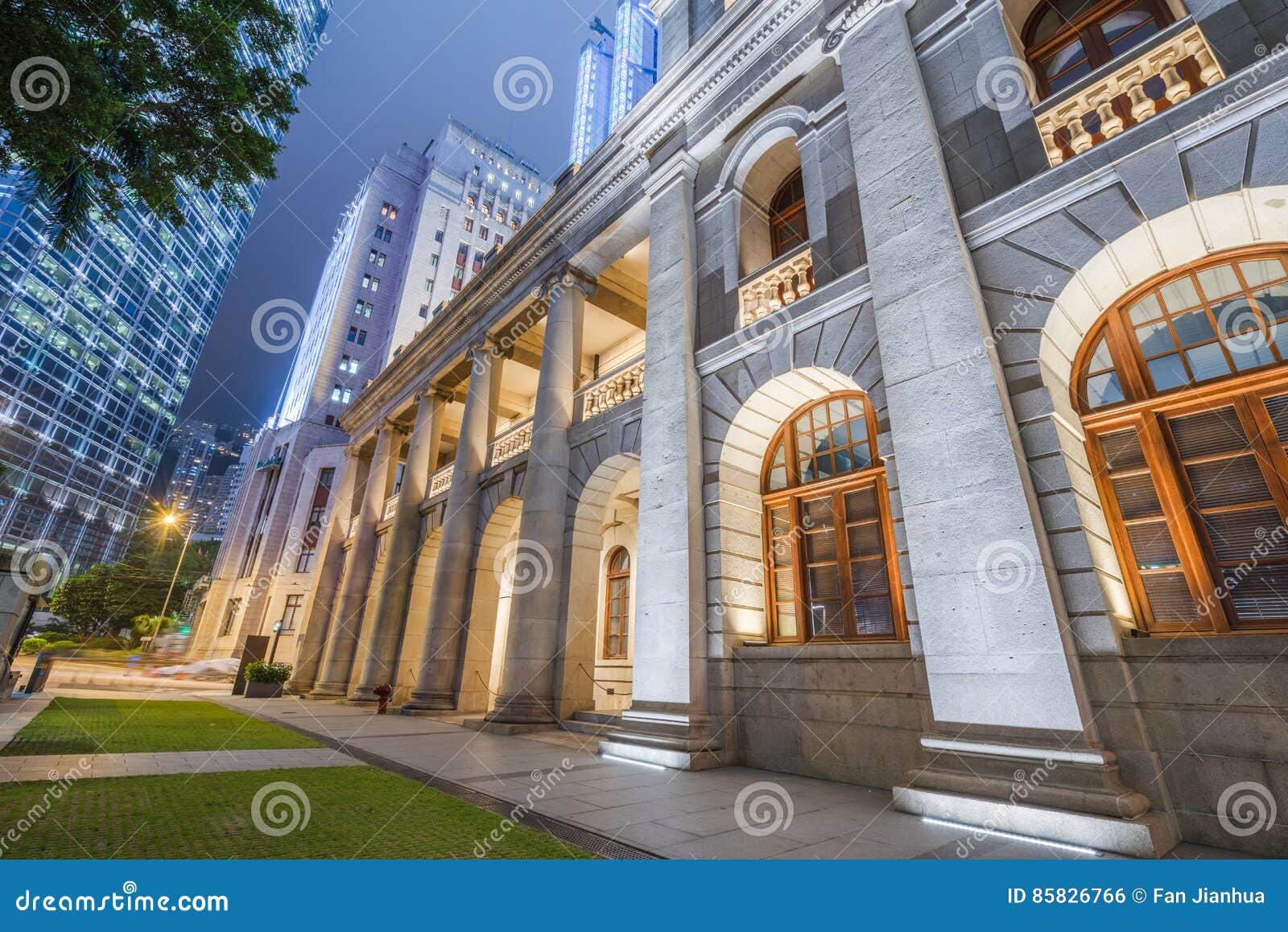 Town square in Hong Kong stock photo. Image of landscape - 85826766