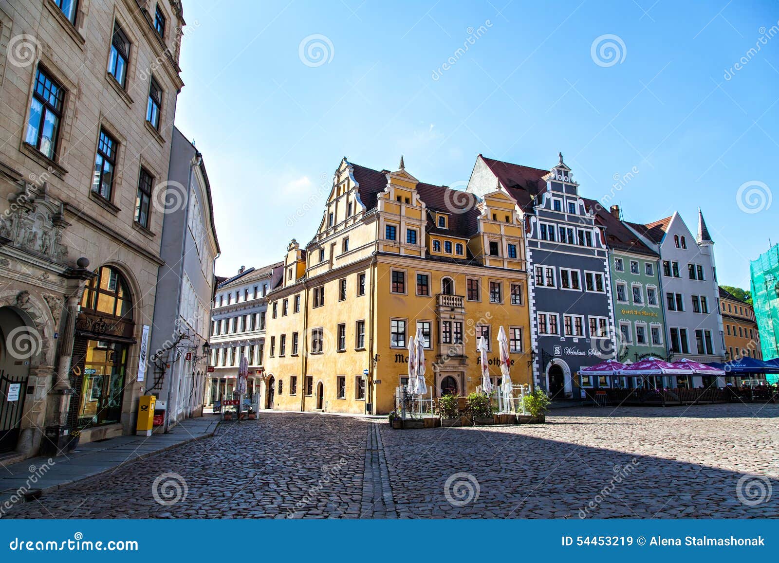 Town square of Meissen editorial stock image. Image of embankment ...