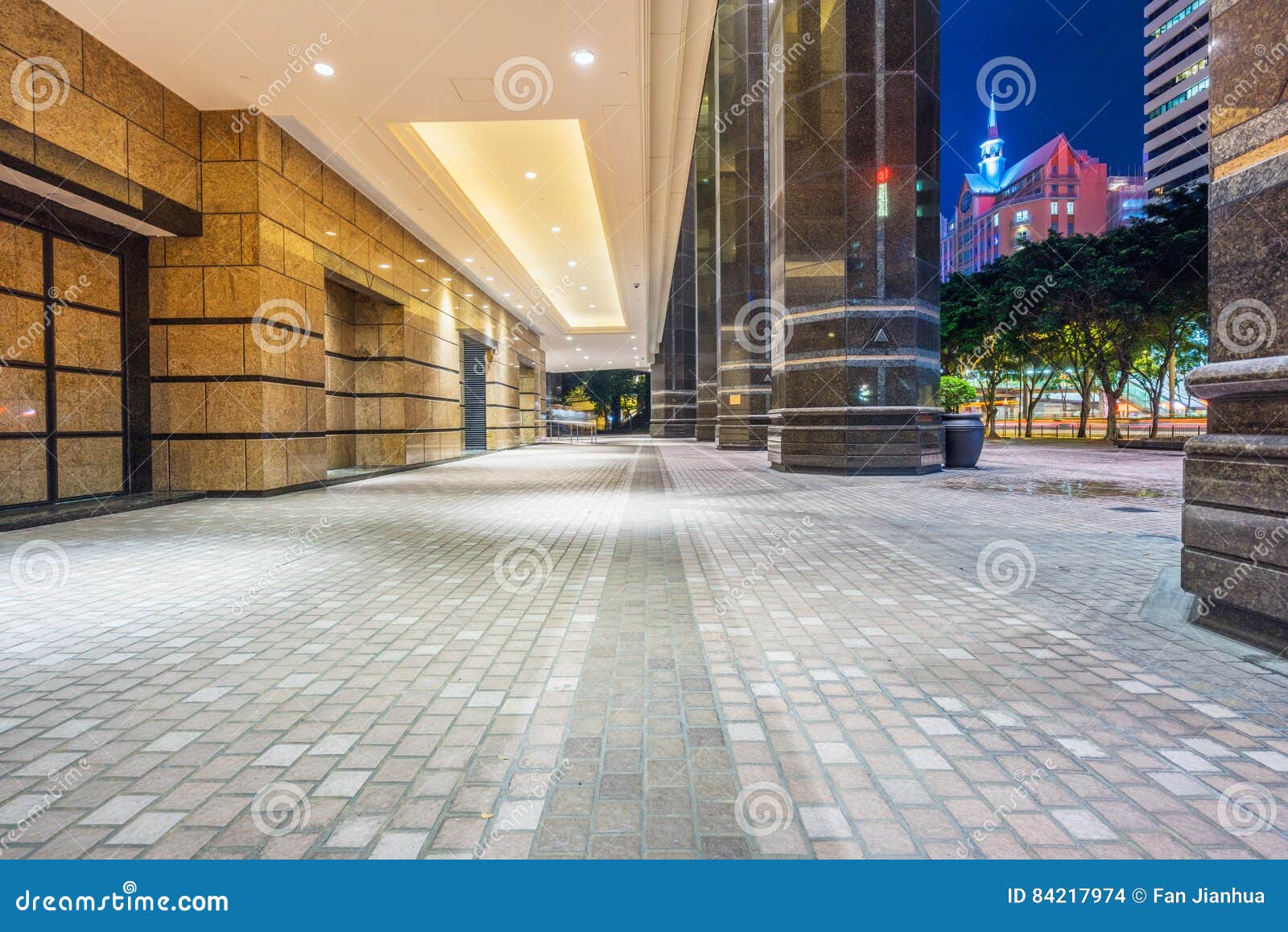 Town Square at Night in Hong Kong Stock Photo - Image of front ...