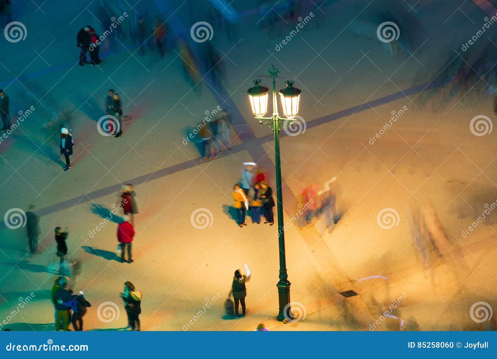 Town square at night stock photo. Image of city, commerce - 85258060