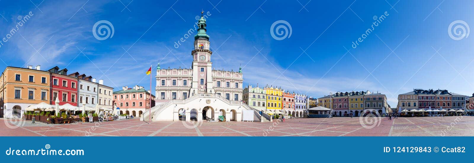 Zamosc, Poland. Aerial View Of Old Town And City Main Square With Town ...