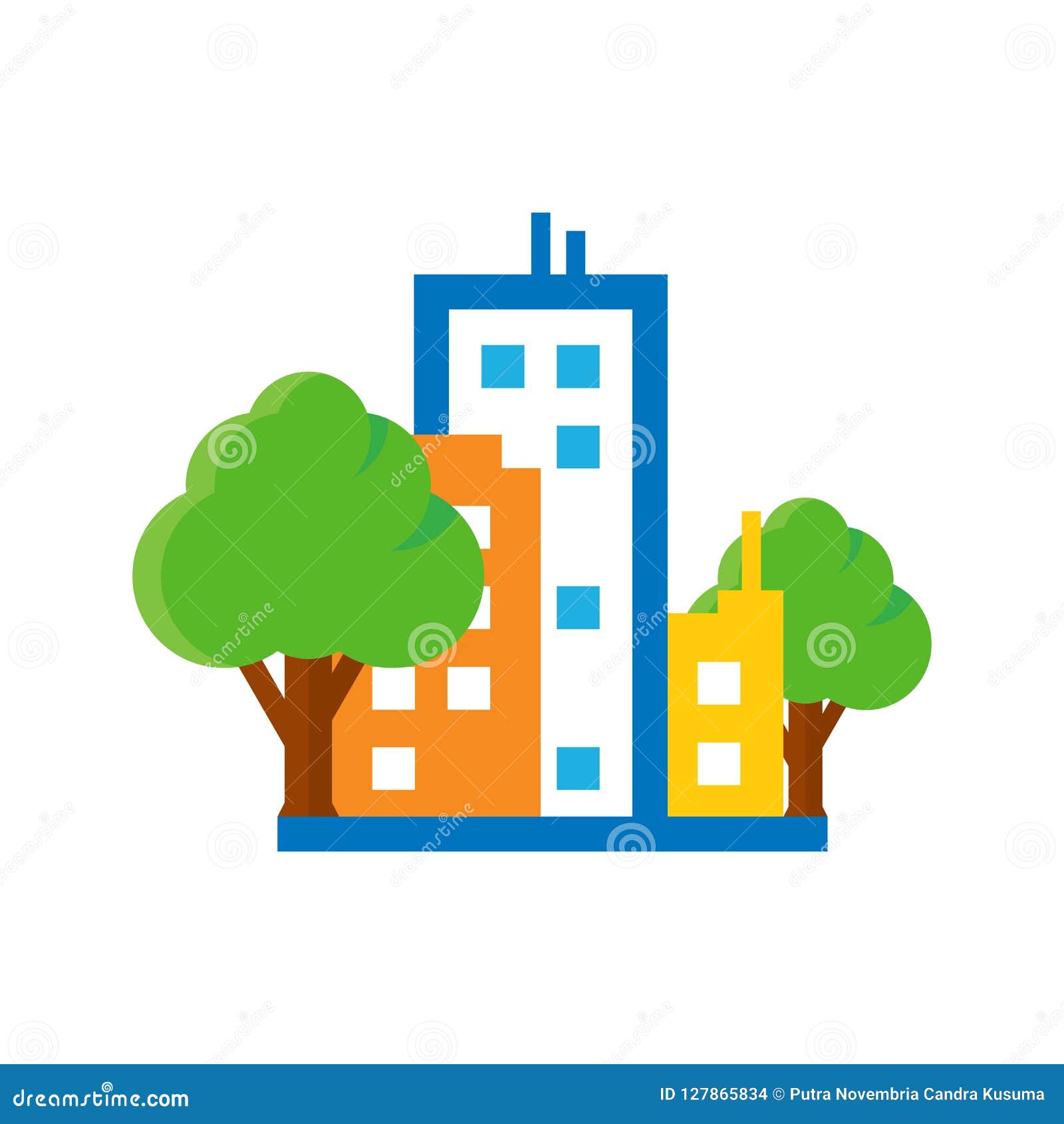 Town Tree Logo Icon Design stock vector. Illustration of building ...