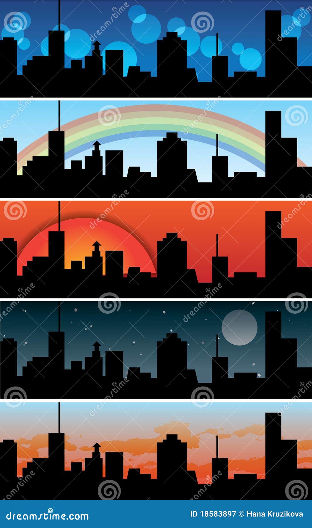 Town / Urban Banners - Collection Stock Vector - Illustration of ...