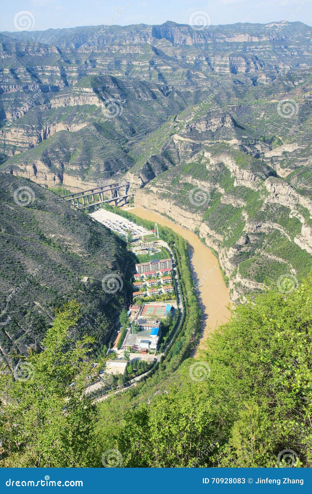 Town in valley stock image. Image of canyon, tree, gorge - 70928083