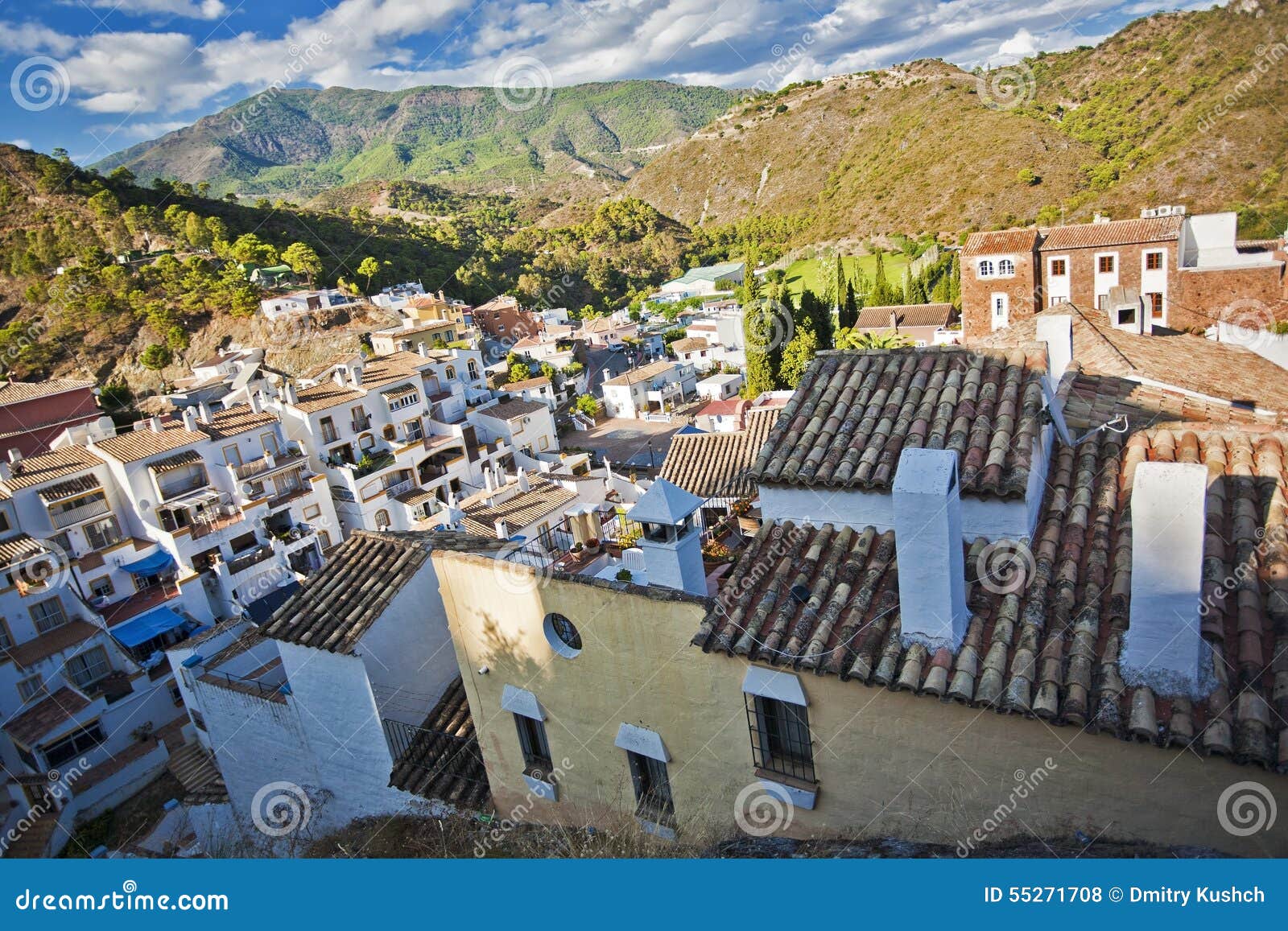 Town in the valley stock photo. Image of hills, landscape - 55271708
