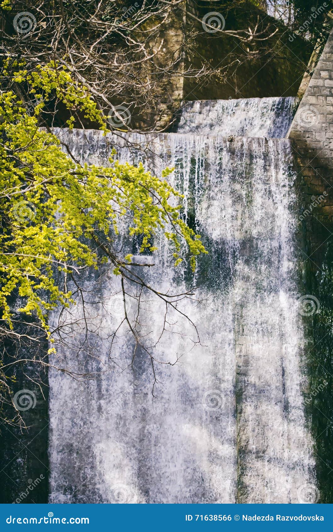 Town Waterfall stock photo. Image of water, vacation - 71638566