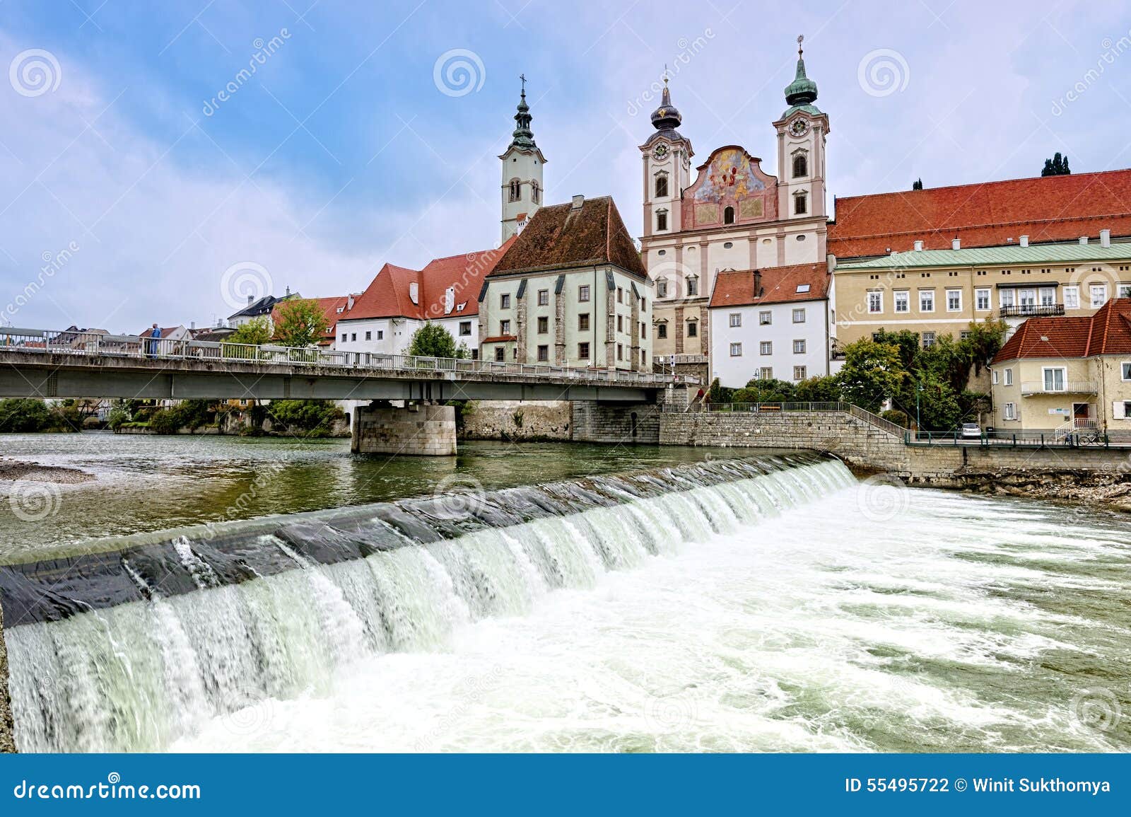 In-town waterfalls stock photo. Image of waterfalls, small - 55495722