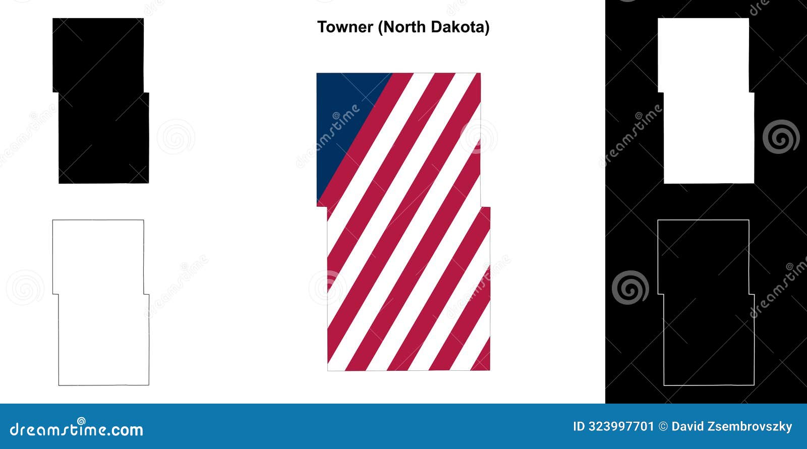 Map Of Towner County In North Dakota State On White Background. Single ...