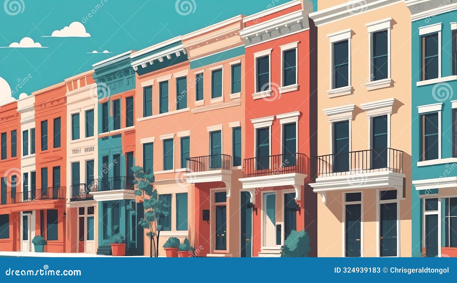 Townhouse Themed Wallpaper for Presentations and Offic Ai Generated ...