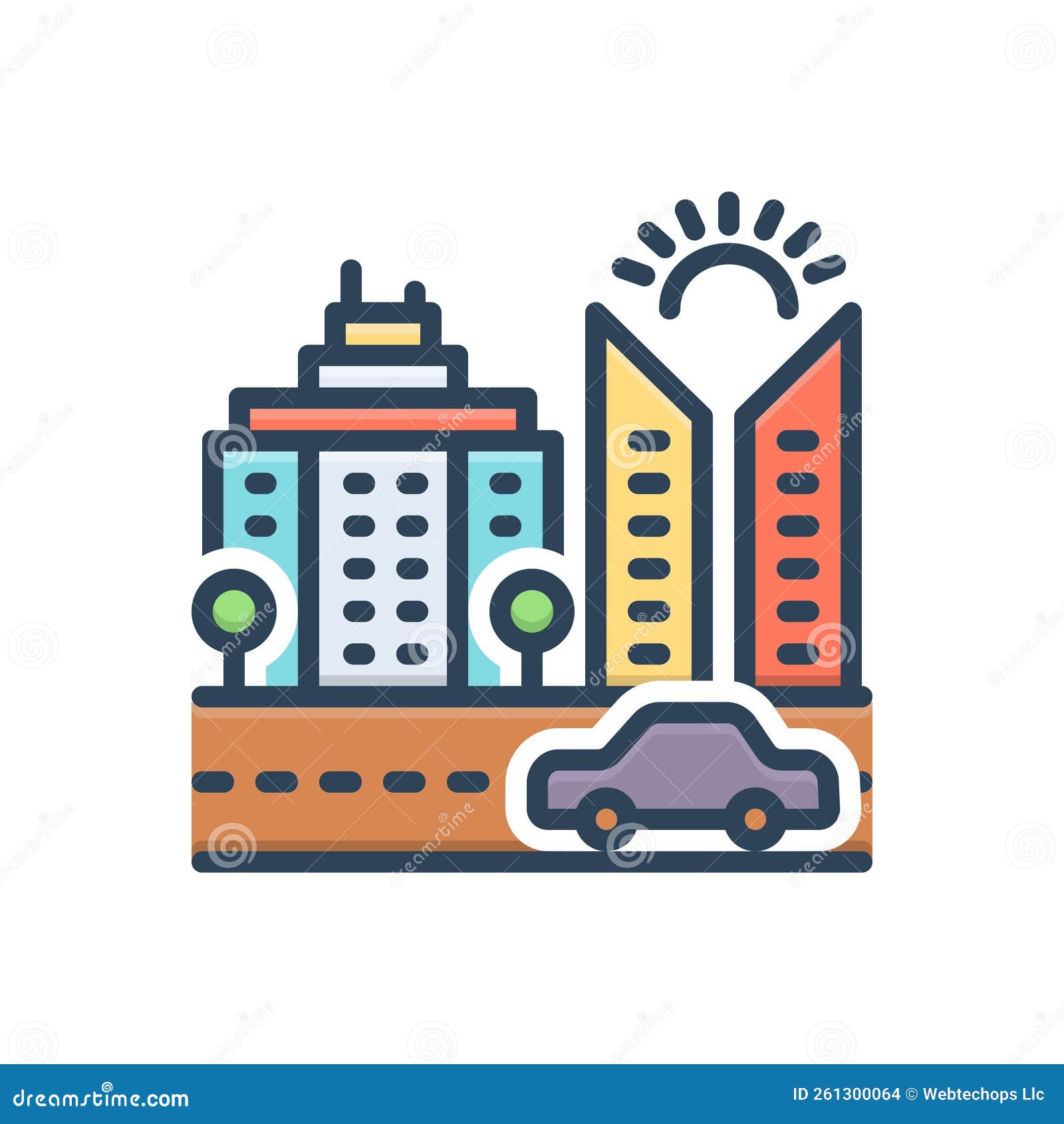 Color Illustration Icon for Towns, City and Metropolis Stock Vector ...