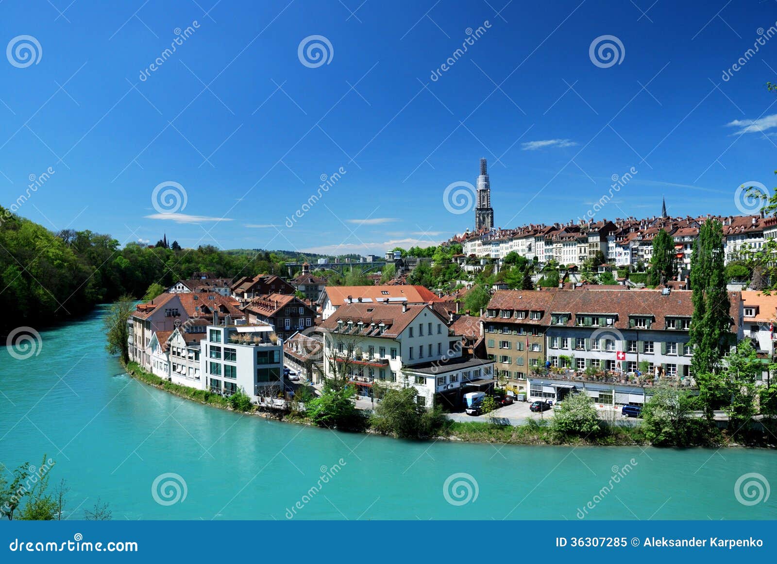 Townscape of Berne, Switzerland. Stock Image - Image of aerial ...