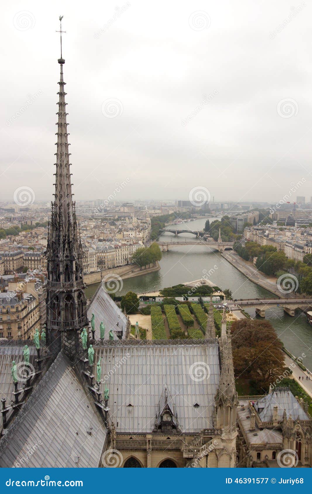Townscape from a roof stock image. Image of townscape - 46391577