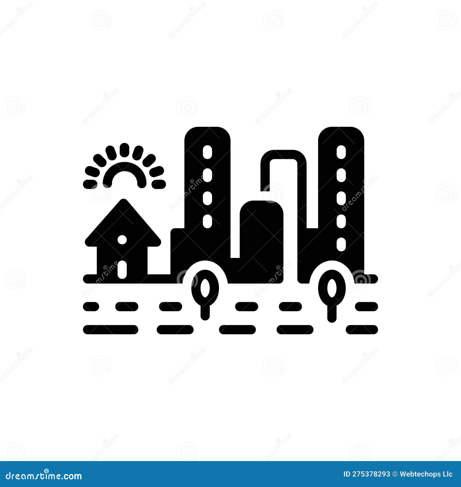 Black Solid Icon for Township, Colony and Cityscape Stock Vector ...