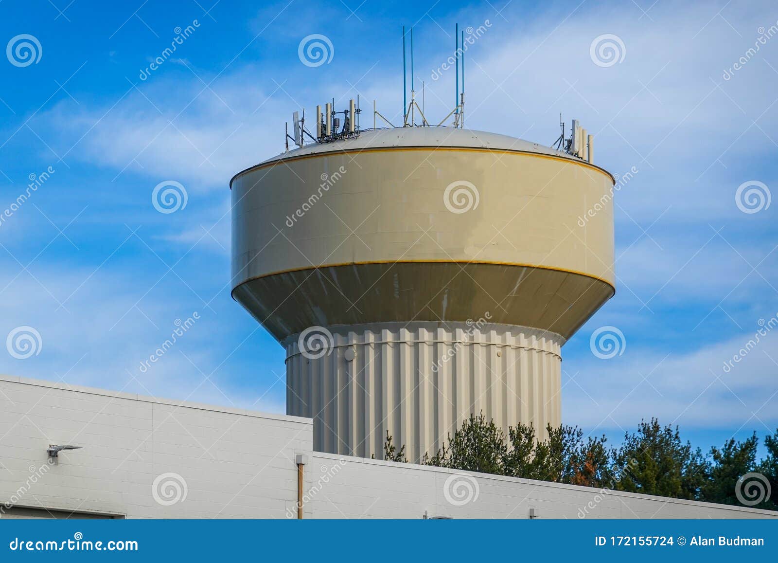 Township Municipal Clean Water Storage Tower. Stock Photo - Image of ...