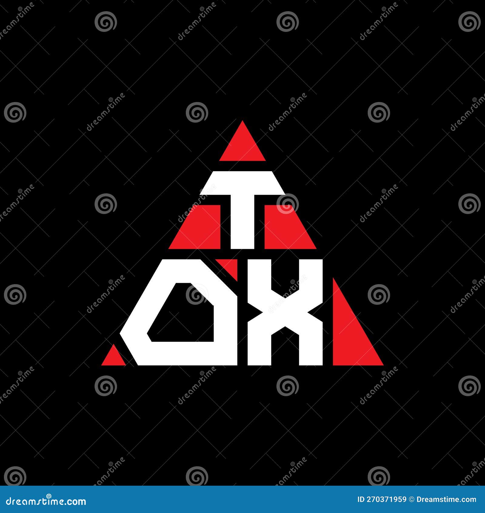 TOX Triangle Letter Logo Design with Triangle Shape. TOX Triangle Logo ...