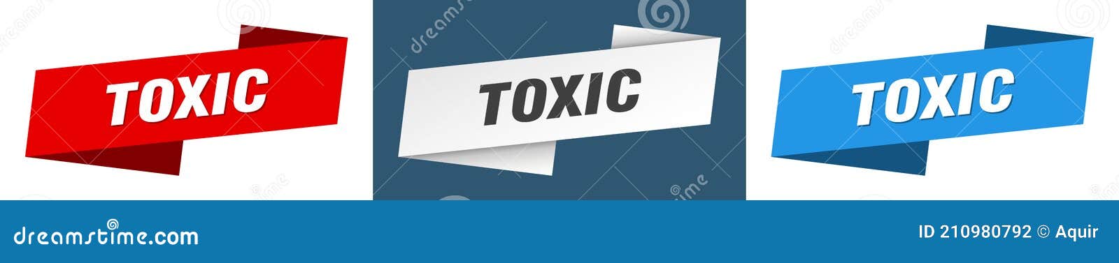 Toxic Banner. Toxic Ribbon Label Sign Set Stock Vector - Illustration ...