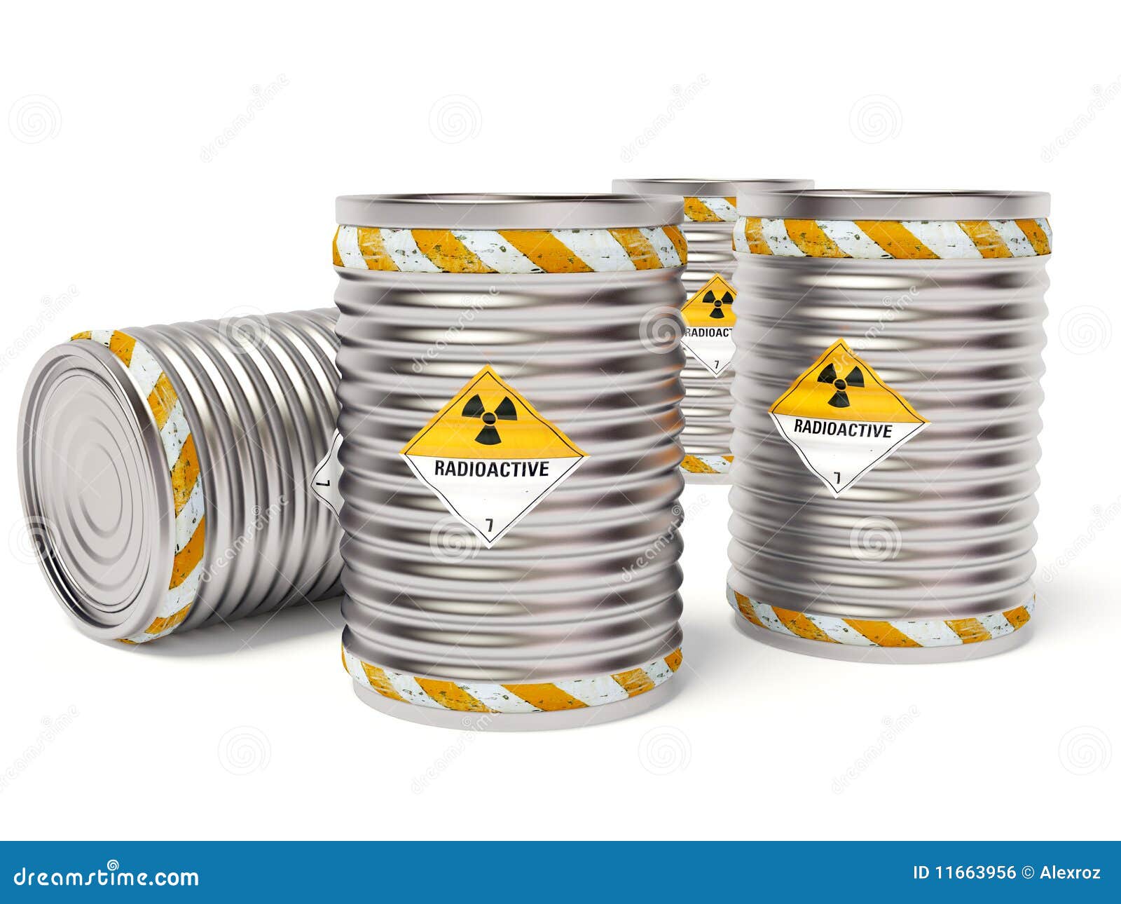 A Cask Of Toxic Radioactive Waste. Container Yellow With Danger Symbol ...