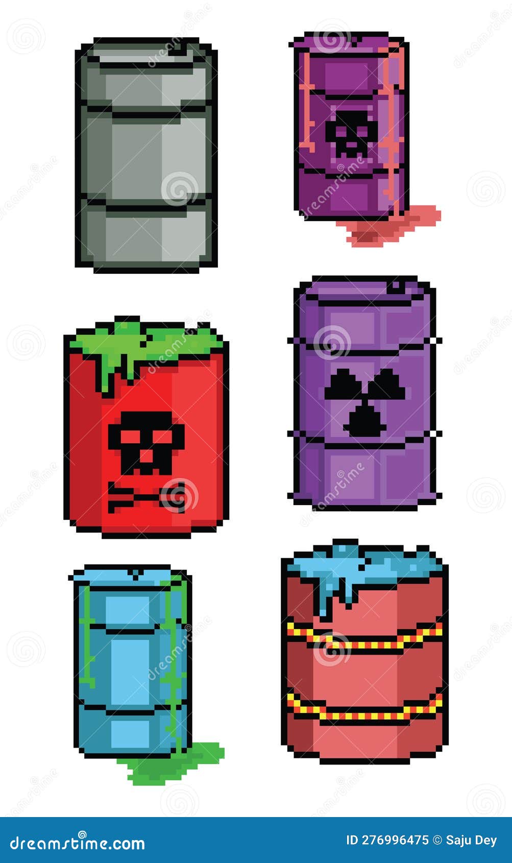 Oil barrel pixel art. stock vector. Illustration of pixel - 276996475