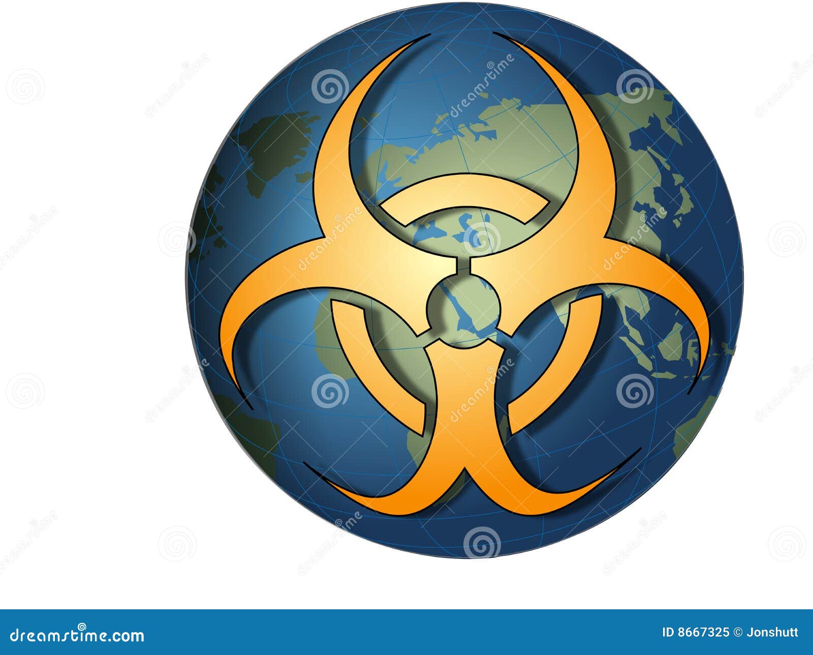 Toxic Bio Hazard Globe stock illustration. Illustration of world - 8667325