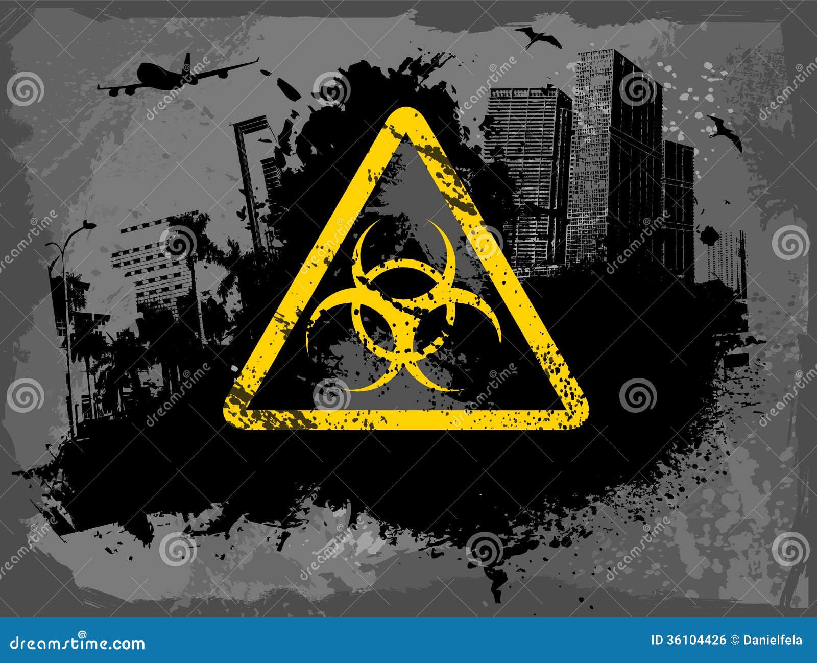 Toxic city stock vector. Illustration of warning, danger - 36104426