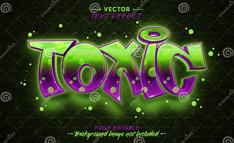 Toxic 3D Graffiti Style Editable Text Effect Template Stock Vector ...