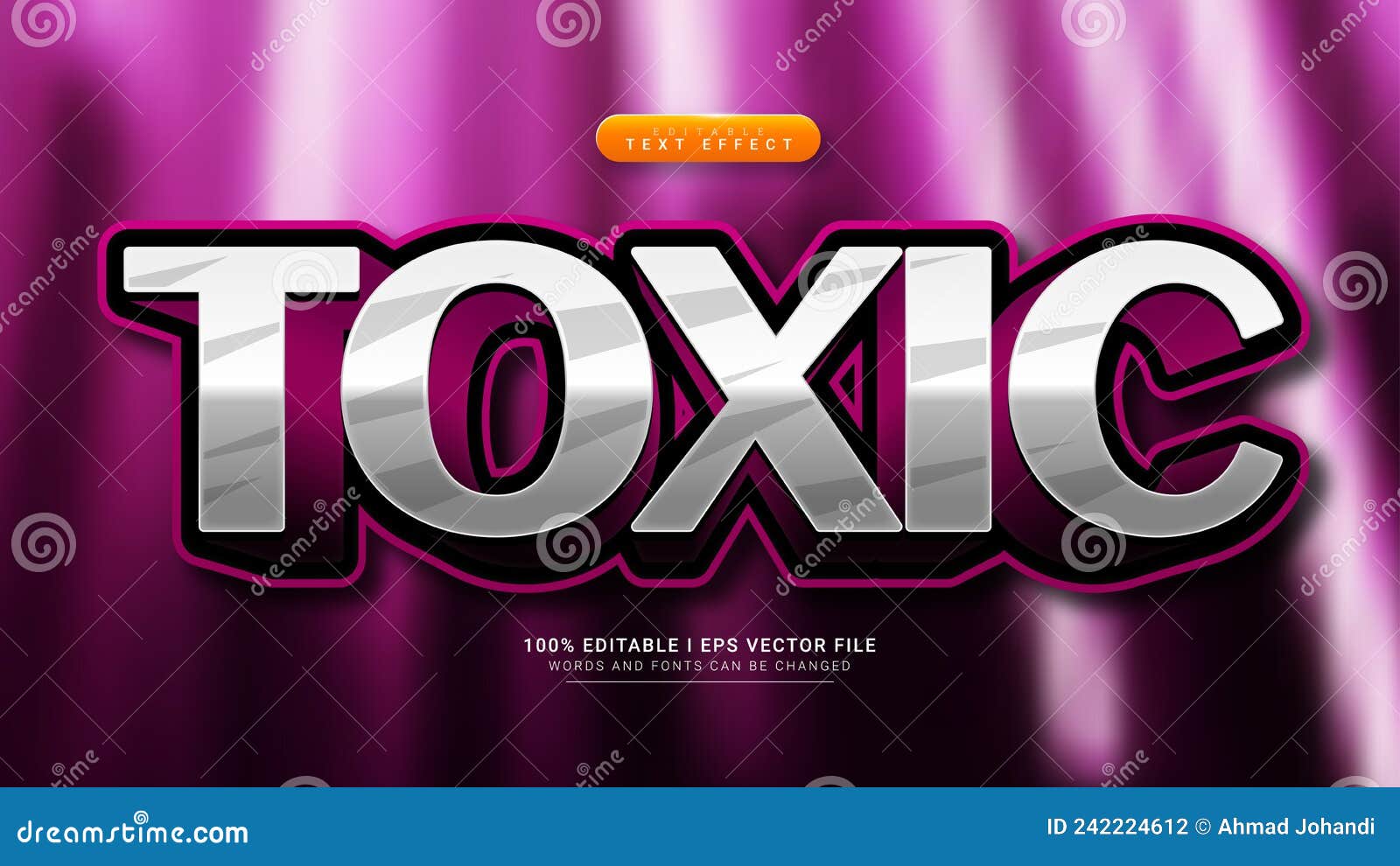 Toxic 3d text style effect stock vector. Illustration of realistic ...