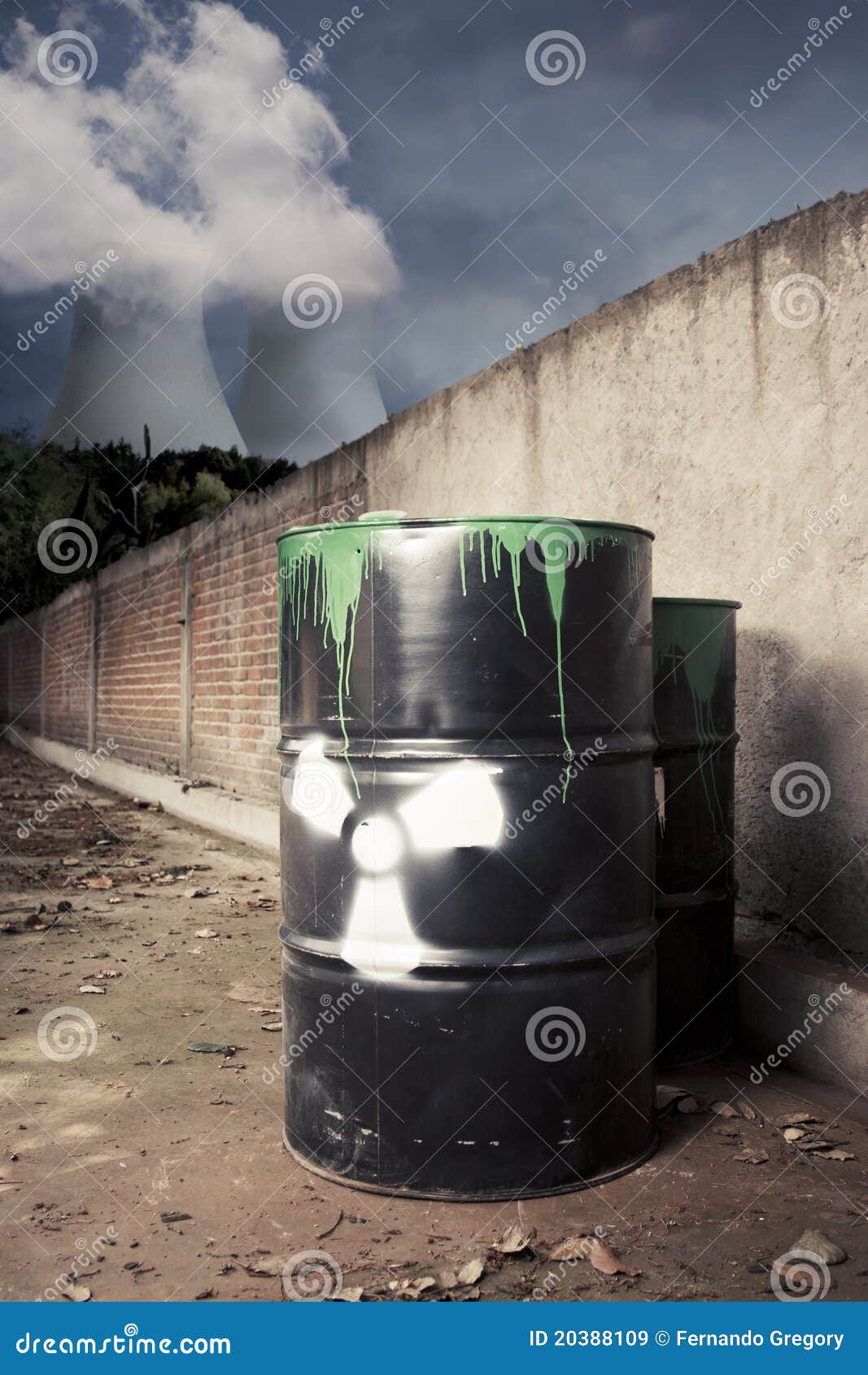 Toxic Drum Barrels Outside Nuclear Plant Stock Image - Image of ...