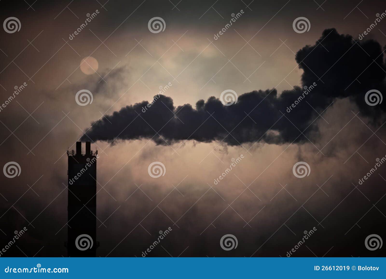 Toxic fuming urban sunset stock image. Image of cumulus - 26612019