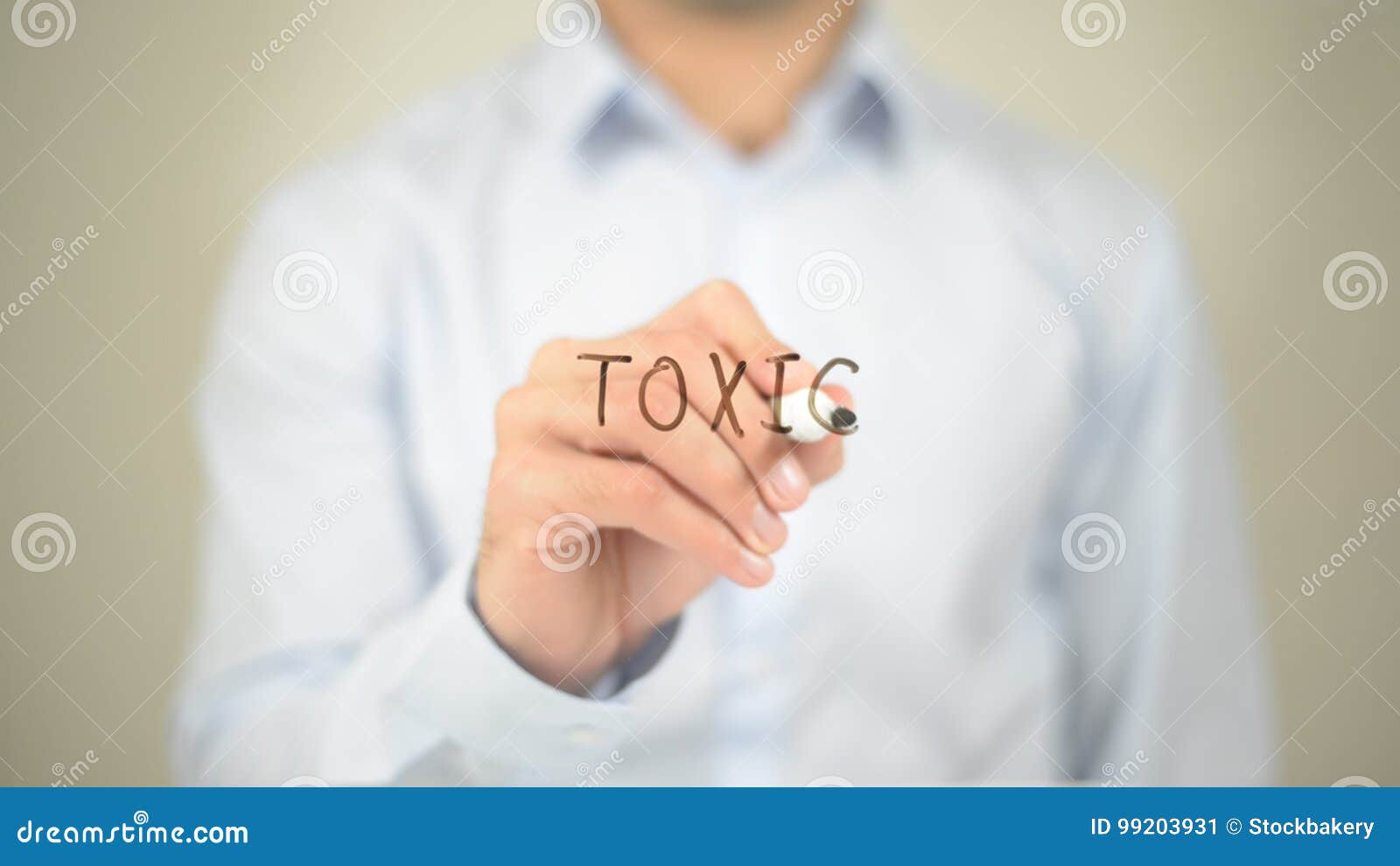 Toxic, Man Writing on Transparent Screen Stock Image - Image of ...
