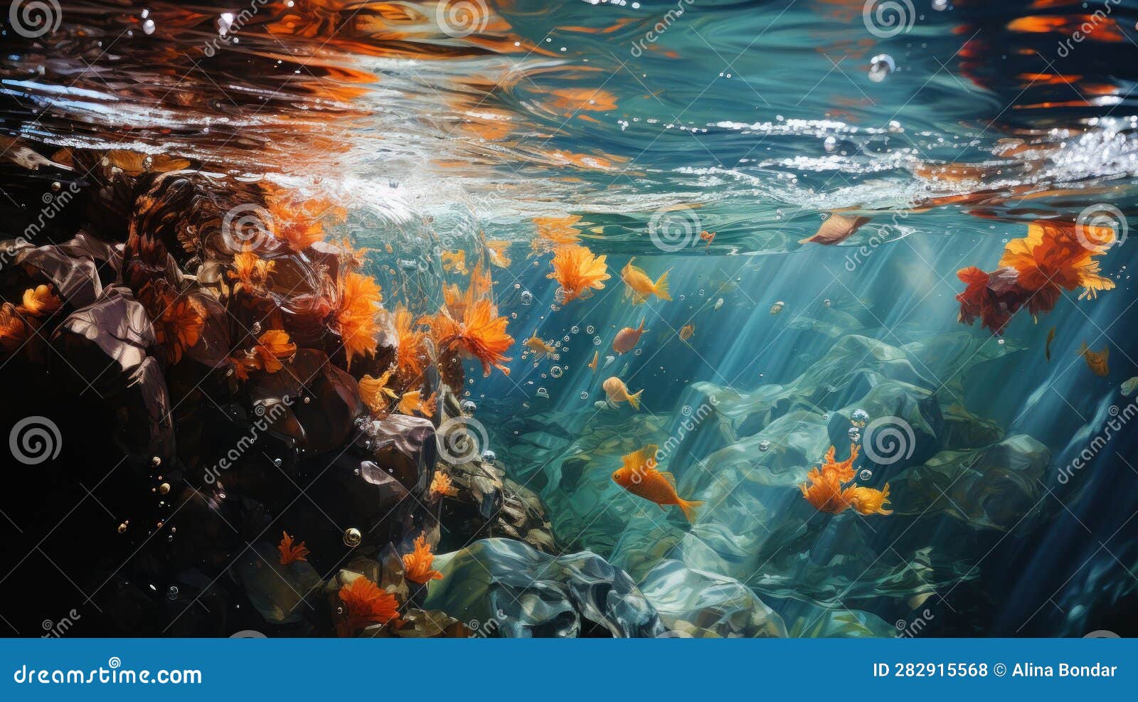 Toxic Ocean: Microplastic Pollution. Created with Generative AI Stock ...