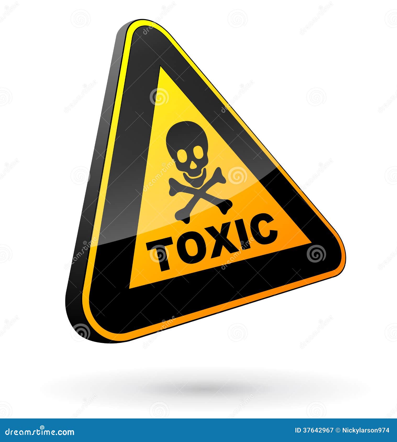 Toxic Sign On A Background Of Infected Green Fog. Poison Hazard Sign ...